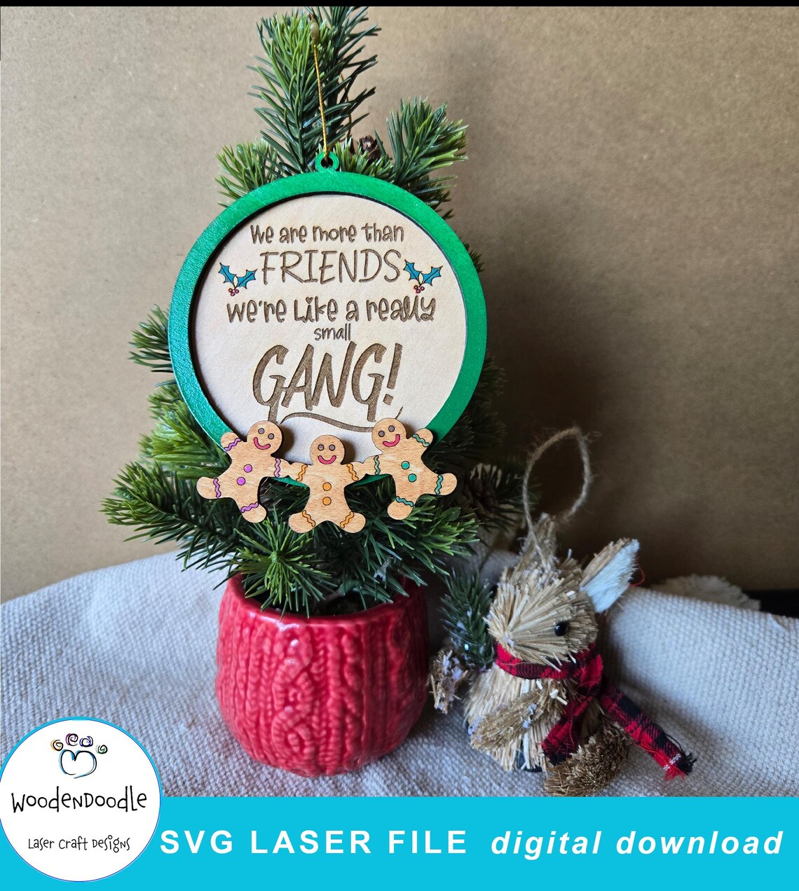 Small Gang of Friends SVG Ornament | Friendship Keepsake | Laser Cut ...