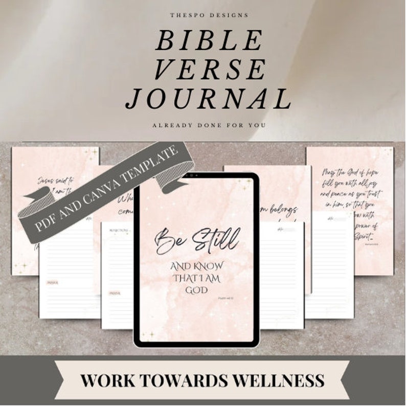 Bible Verse Journal Printable PDF, Daily Devotional, Christian ...