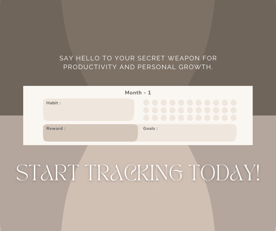 Minimalist Digital Habit Tracker | Editable PDF | Monthly Goal Planner ...