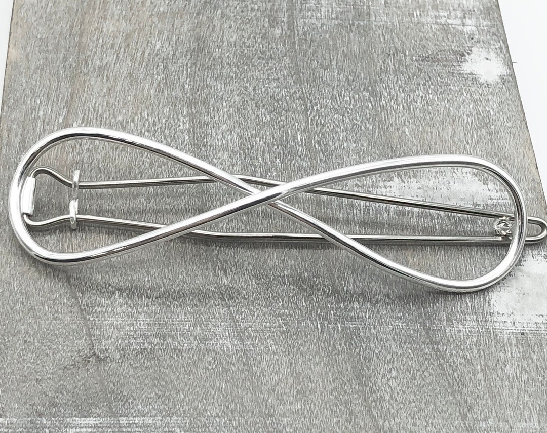 Large Sterling Silver Infinity Barrette: Handmade Hair Jewelry - Etsy