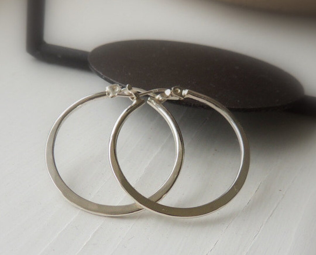Simple Silver Hoop Earrings - Sterling Silver Hoops - Sterling Earrings ...