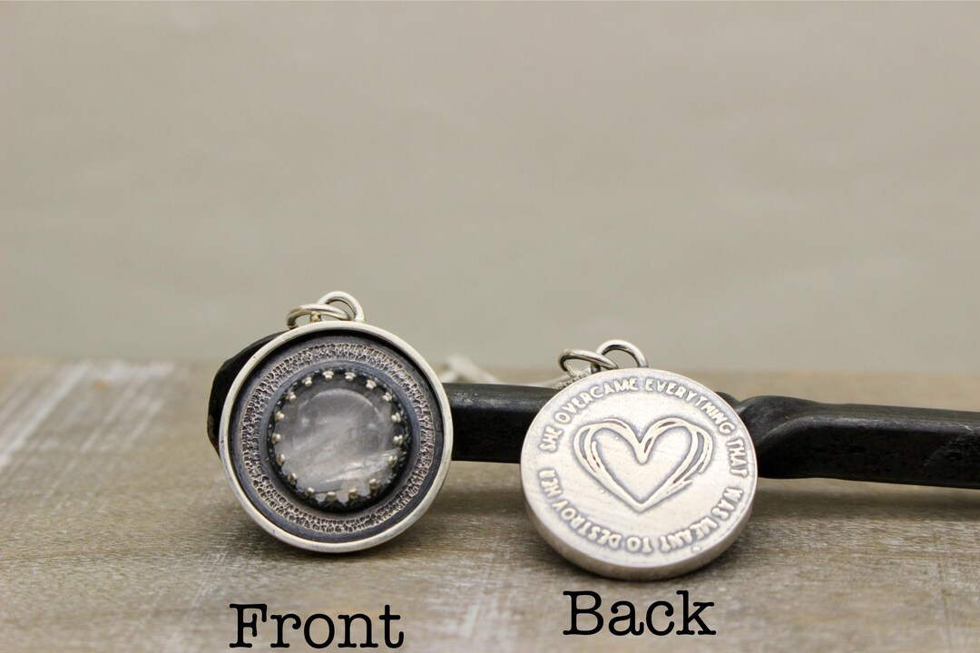 Sterling Silver Quartz Necklace / Empowering Charm Necklace / Positive ...