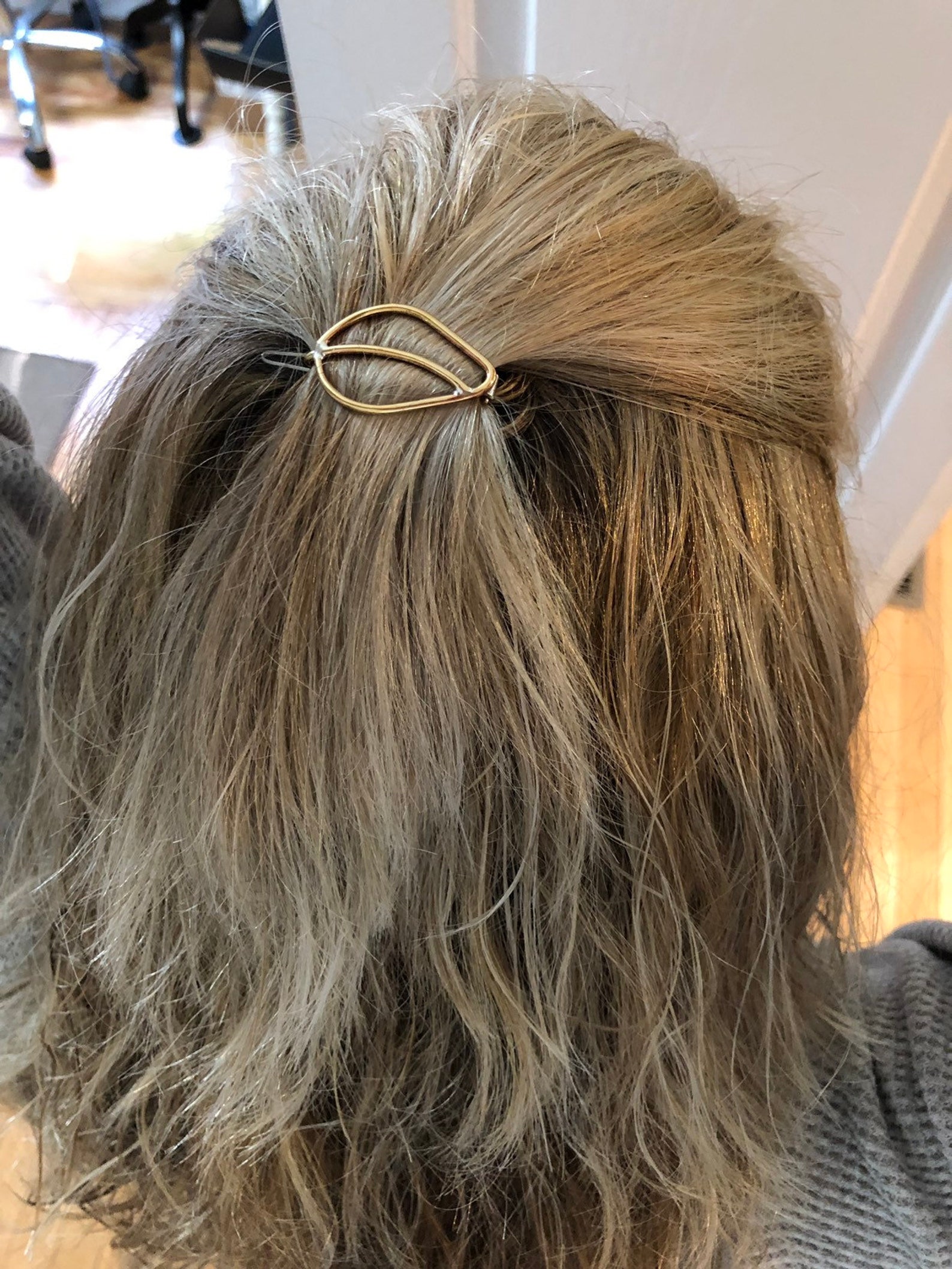 Small Leaf Barrette Petite Brass Barrette Gift for Her - Etsy