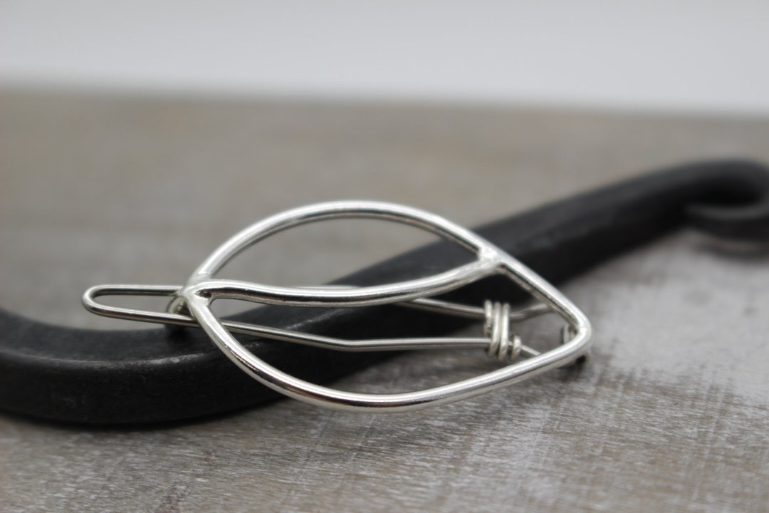 Small Leaf Barrette - Petite Sterling Silver Barrette - Gift for Her ...