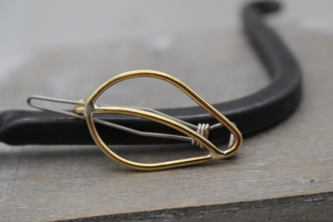 Small Leaf Barrette - Petite Brass Barrette - Gift for Her - Small ...