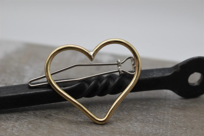 Small Gold Heart Barrette Heart Barrette Gift for Her - Etsy