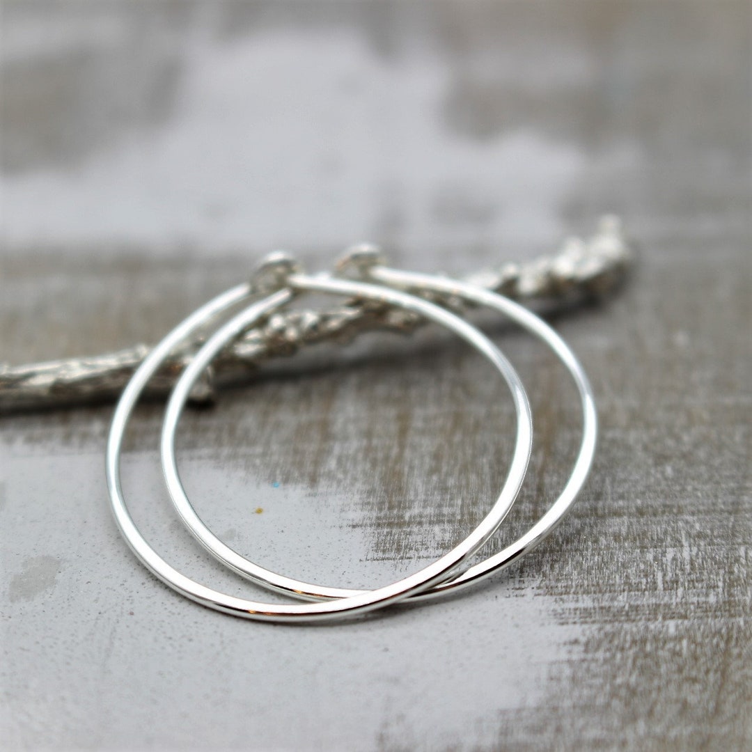 Sterling Silver Hoop Earrings / Boho Hoops / Gift for Her / Minimalist ...