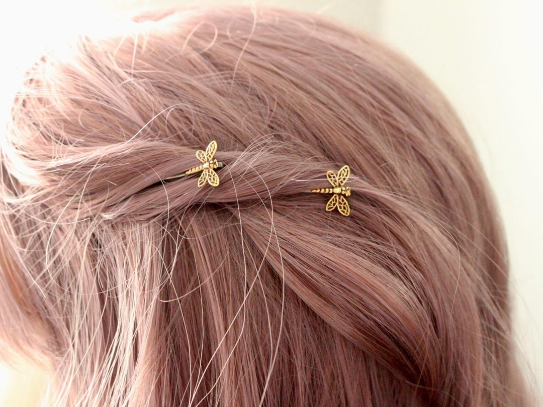 Brass Dragonfly Steel Bobby Pin Set / Hair Accessories / Hair Pins ...