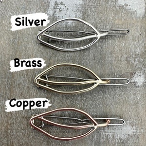 Small Leaf Barrette - Petite Sterling Silver Barrette - Gift for Her ...