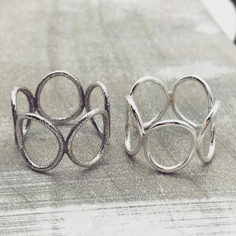 Sterling Silver Bubble Ring Silver Ring Band Open Circle | Etsy