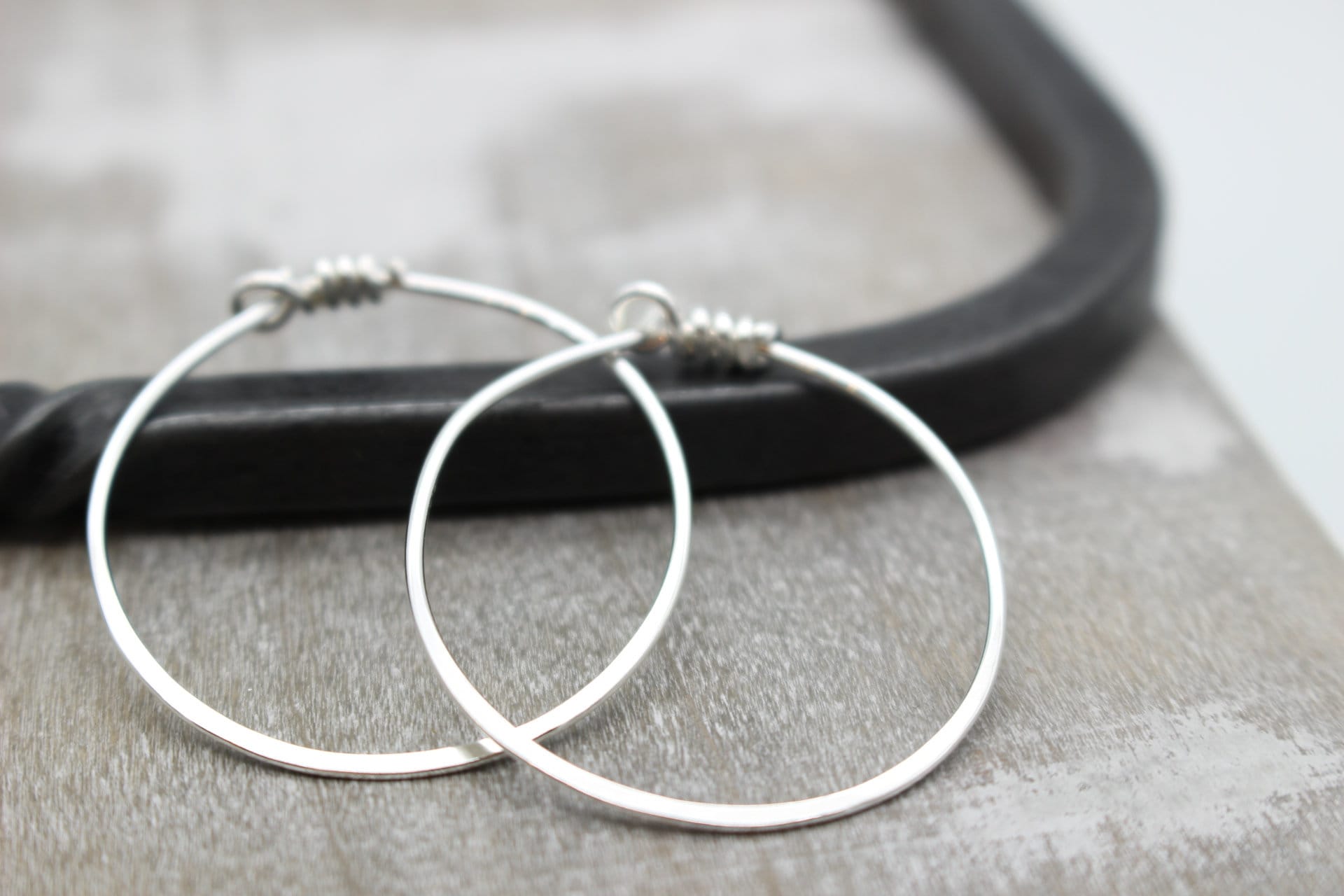Sterling silver hoop earrings basic hoops boho hoops | Etsy