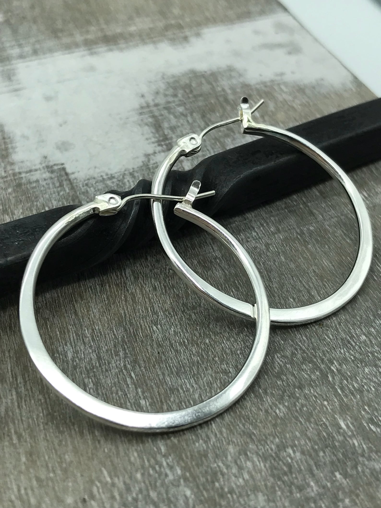 Simple Silver Hoop Earrings Sterling Silver Hoops Sterling Earrings 1 ...
