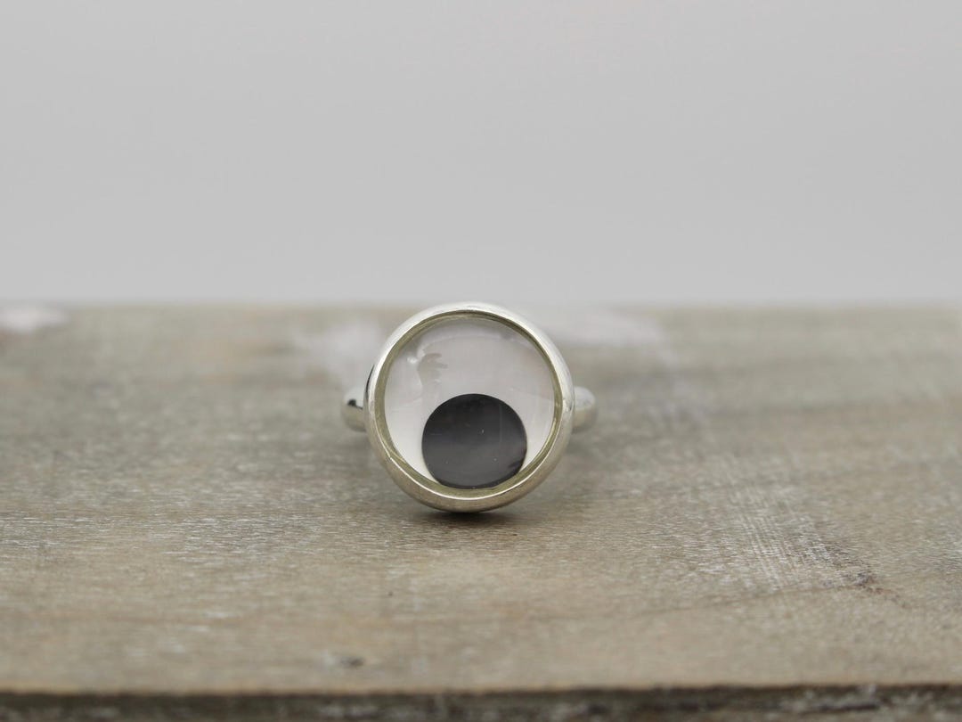 Sterling Silver Eye Ring / Googly Eyes / Kinetic Jewelry / Gift for Her ...