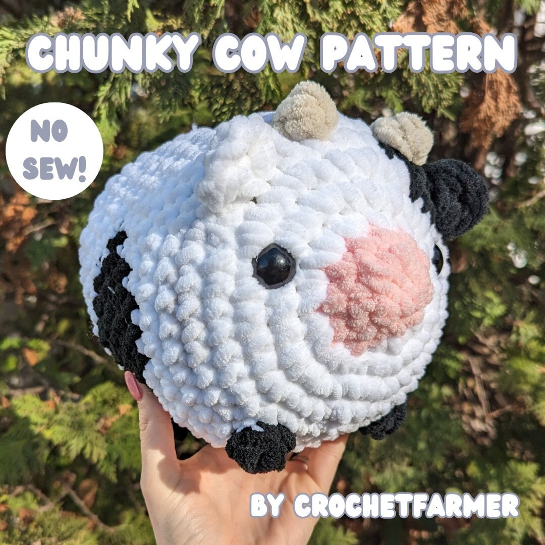No Sew Chunky Cow Crochet Pattern | Amigurumi Cow | Instant Download ...