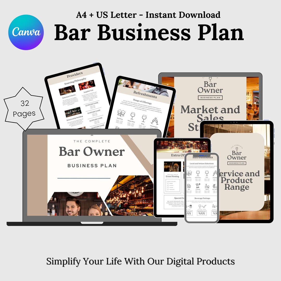 Bar Plan, Bar Owner Business Plan Templates, Online Bar Menu ...
