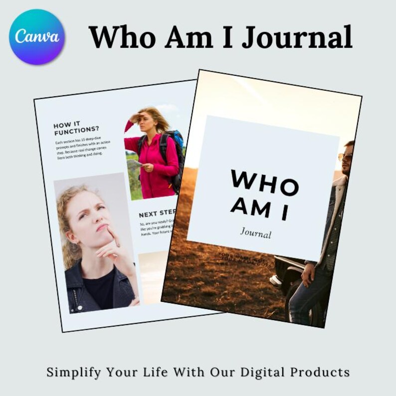 Who Am I Journal, Find Yourself Journal, Self Discovery Reflection ...