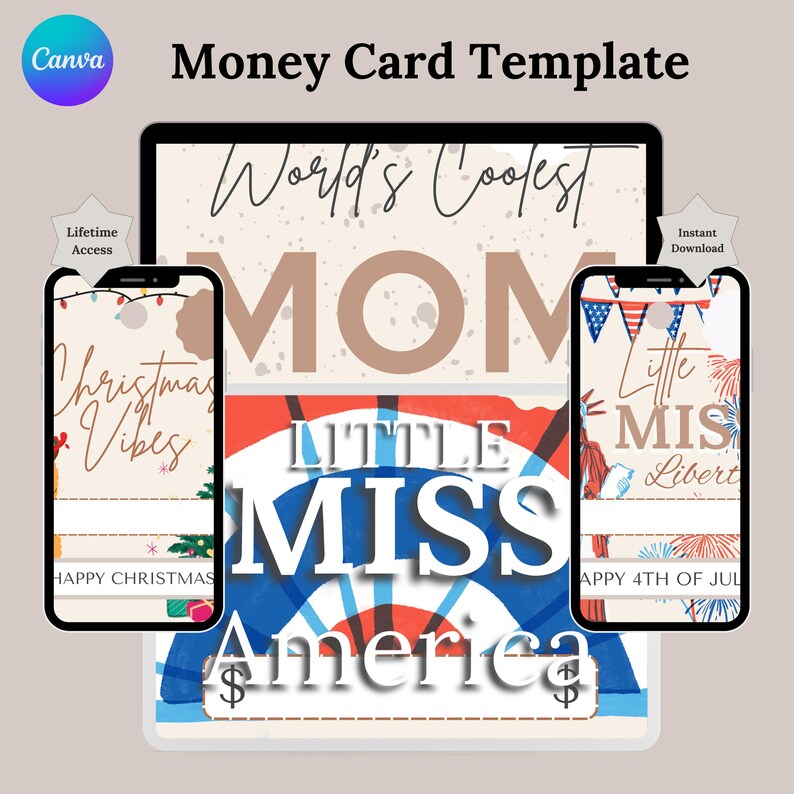 Money Card Template, Money Envelope Card Template, Digital Gift Card ...