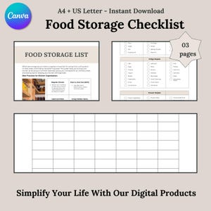 Food Storage Checklist Template, Can Storage Digital Checklist ...