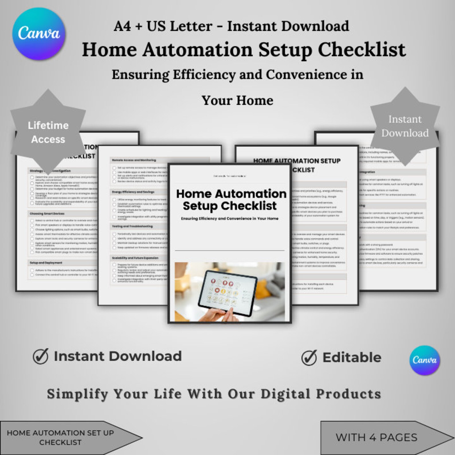 Home Automation Printable Checklist, Automation Setup Checklist, Modern ...