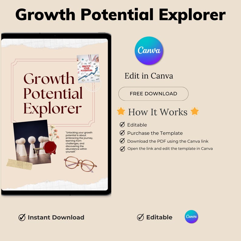 Personal Growth Goal Tracker, Growth Potential Explorer Template ...