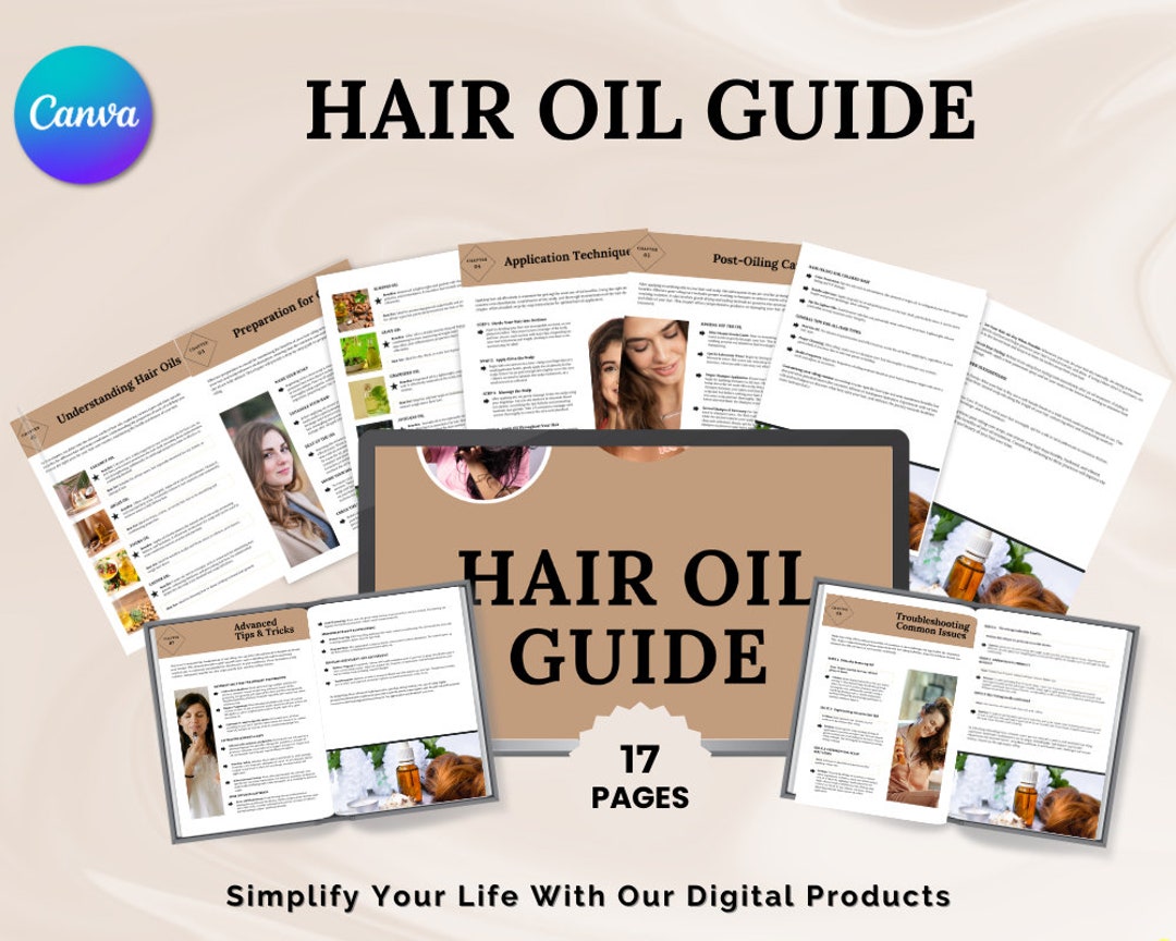 Hair Oil Digital Guide, Hair Growth Essential Oil, Natural Hair Care ...
