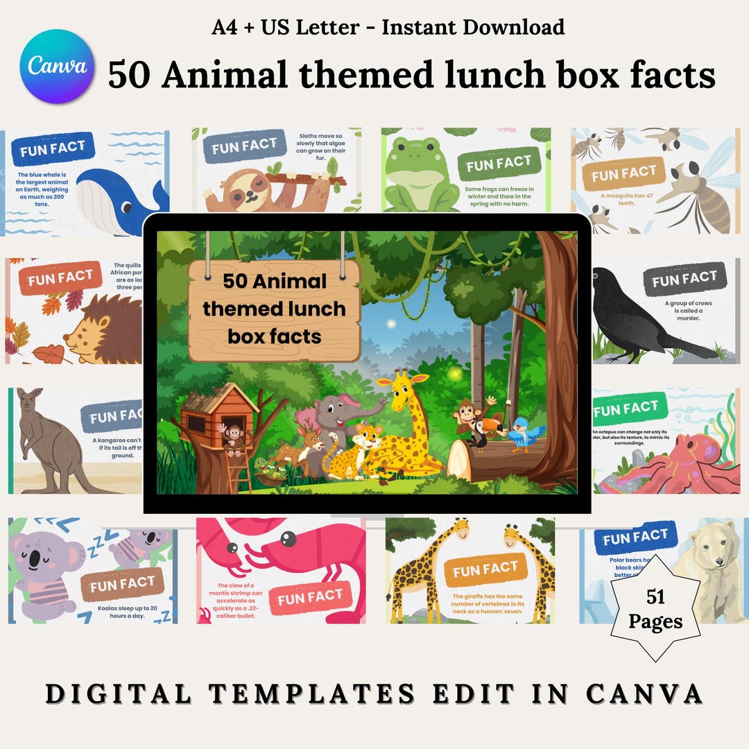 Lunch Box Facts, 50 Animal-themed Lunch Box Facts, Fun Wildlife Facts ...