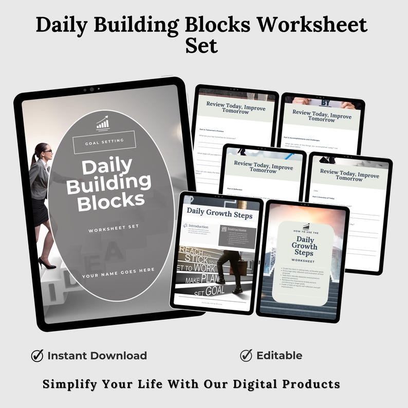 Building Blocks Worksheet Template, Personal Growth Coaching Templates ...