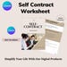 Self Contract Worksheet, Behavior Contract Template, Coaching Contract ...