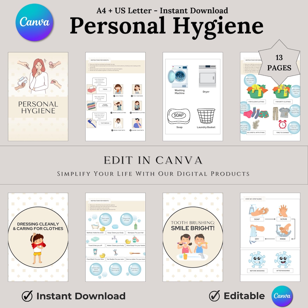Personal Hygiene Checklist, Kids Routine Daily Checklist, Cleaning ...