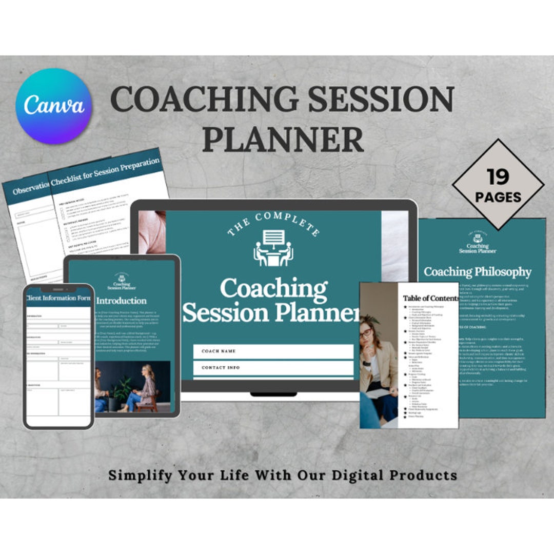 Coaching Session Planner, Session Notes Coaching Templates, Client ...