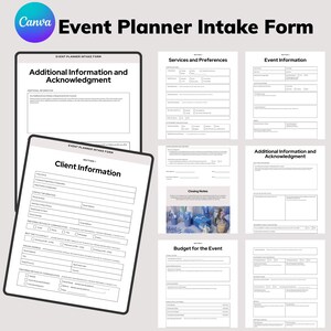 Event Planner Intake Form, Party Planning Intake Form, Event ...