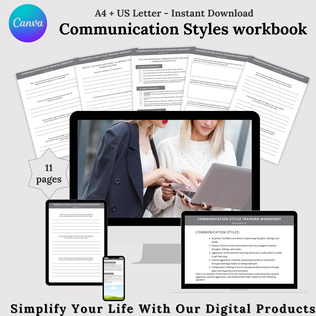 Communication Styles Coaching Worksheet, Communication Training ...