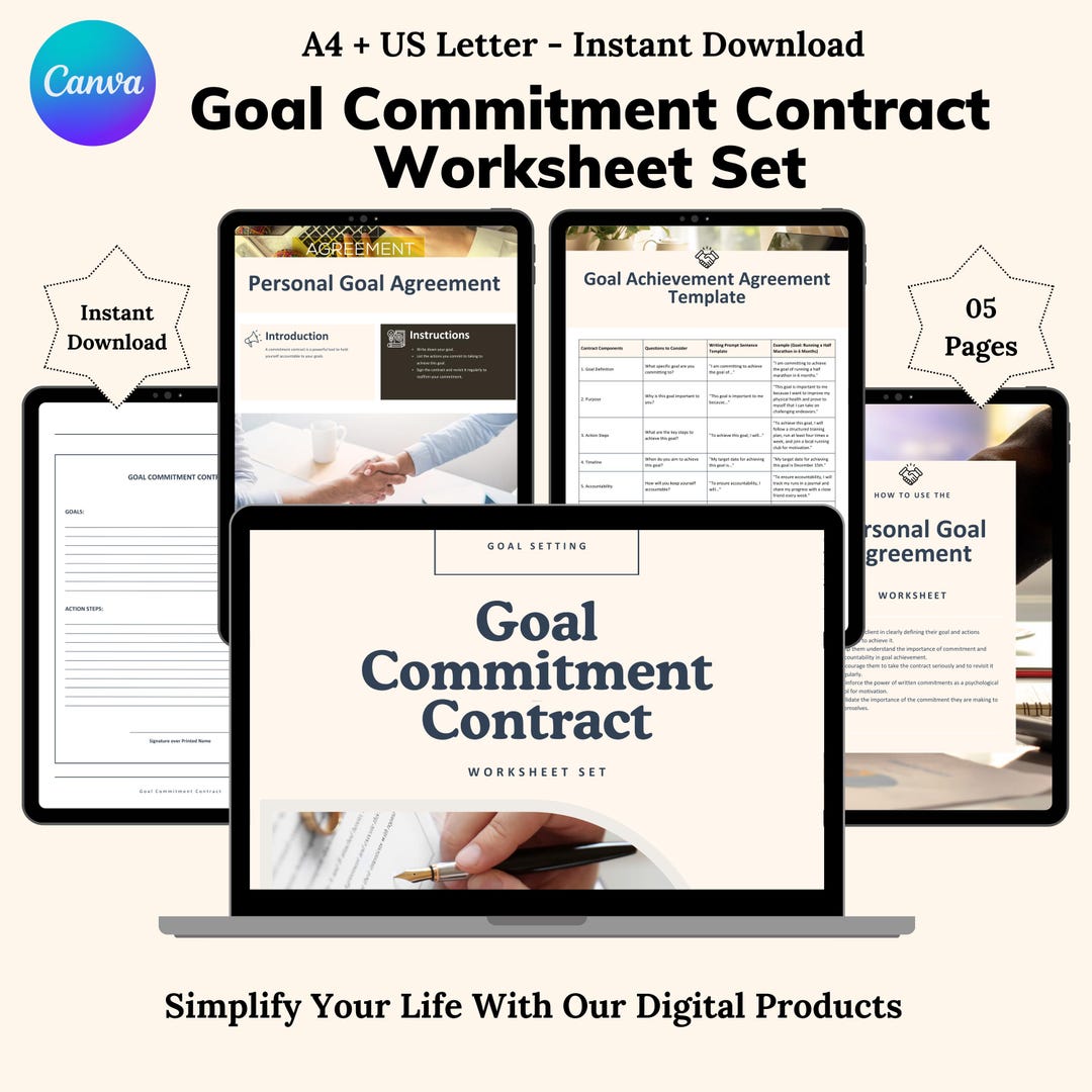 Contract Agreement Worksheet Template, Smart Goal Worksheet Template ...