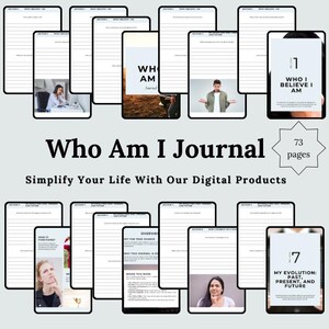 Who Am I Journal, Find Yourself Journal, Self Discovery Reflection ...