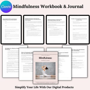 Mindfulness Journal, Mental Health Spiritual Workbook, Mindfulness ...