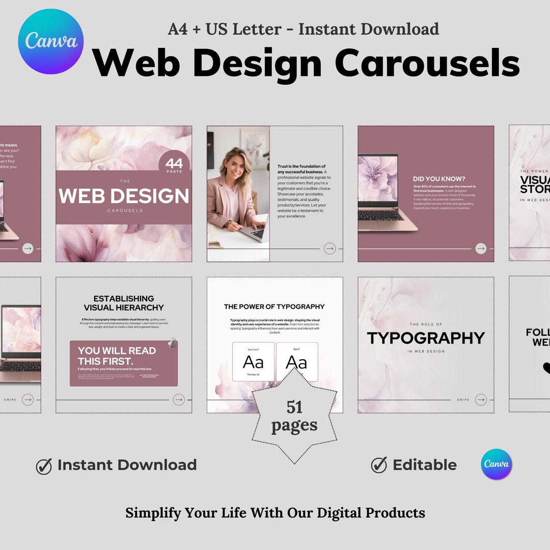 Carousels Template, Web Design Carousels Template, Social Media Content ...