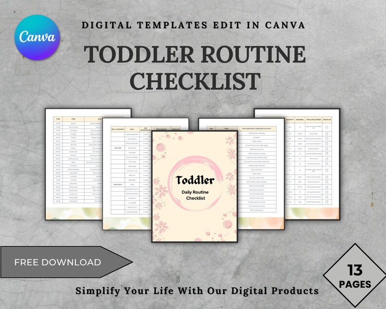 Kids Daily Checklist, Toddler Routine Checklist, Kids Meal Planning ...