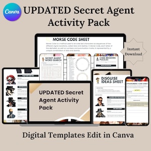 Kids Activity Pack, Updated Secret Agent Activity Pack, Detective Party ...