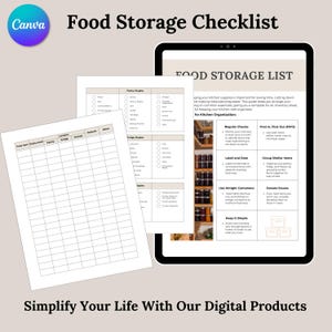 Food Storage Checklist Template, Can Storage Digital Checklist ...