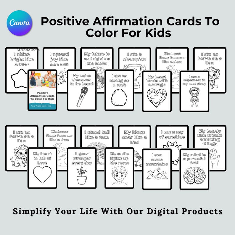 Positive Affirmation Cards for Kids, Kids Affirmation Coloring Page ...