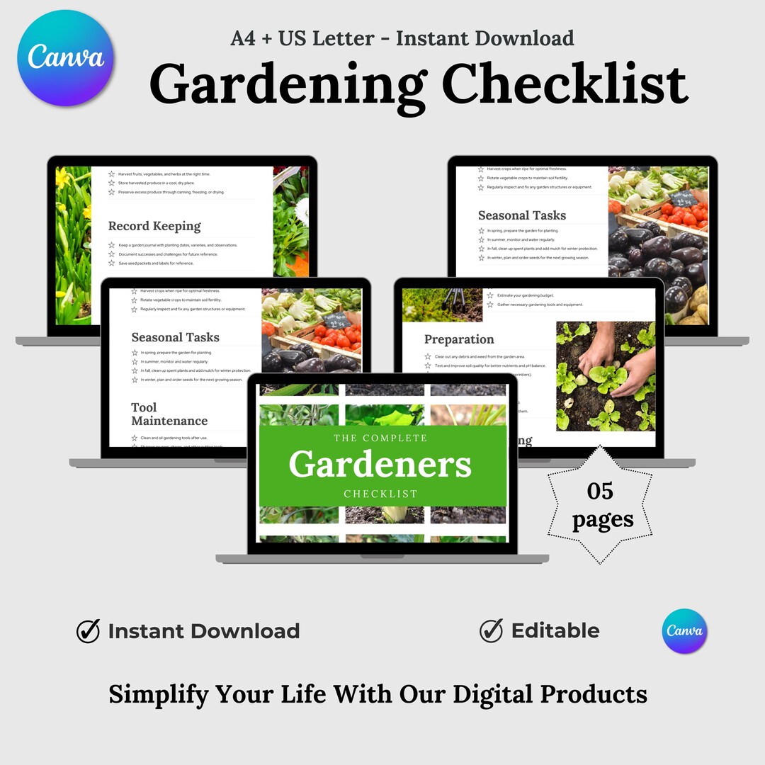 Gardening Planner, Digital Planting Guide, Gardening Tools, Home ...