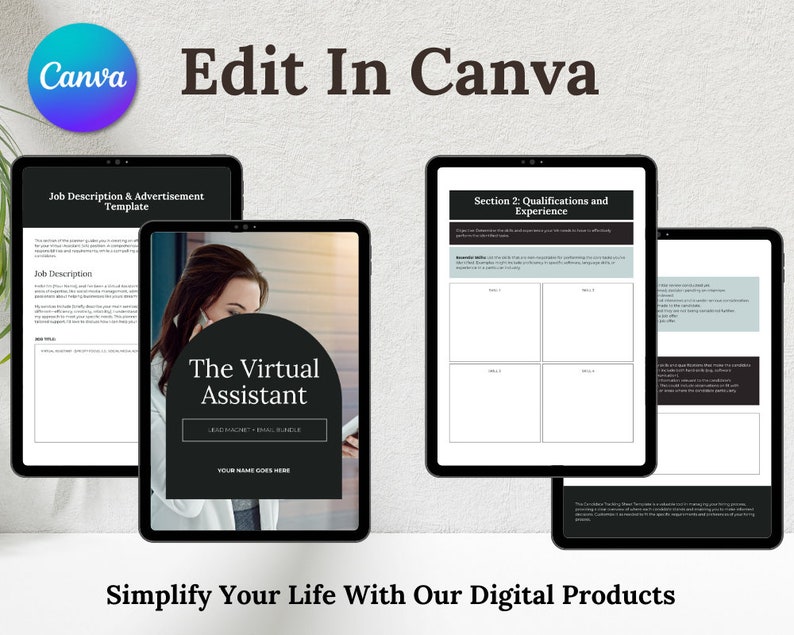 Virtual Assistant Lead Magnet Template, Email Bundle Docs File, Email Marketing Editable Canva ...