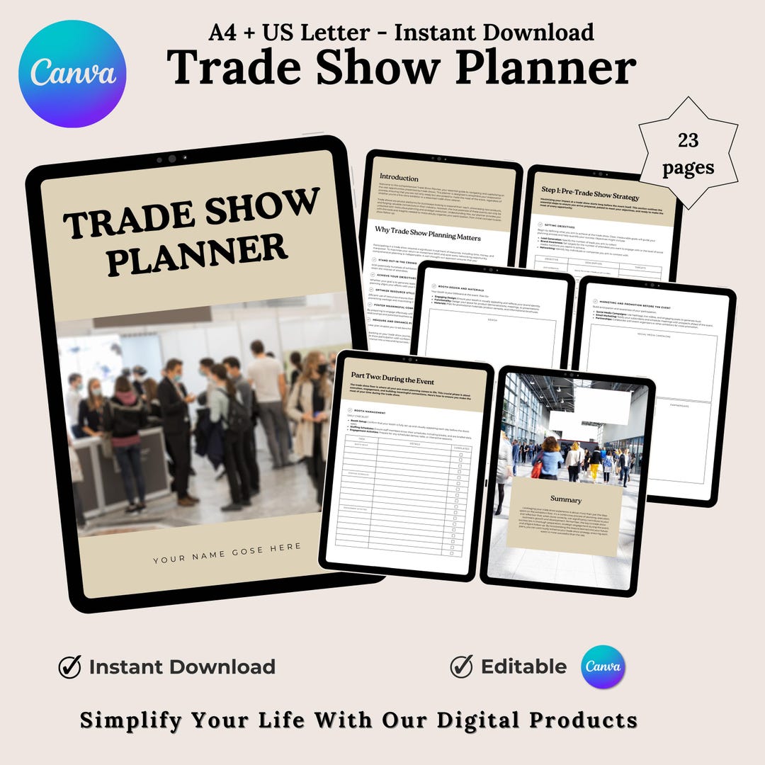 Trade Show Planner, Craft Fair Tracker Checklist, Weekly Event Planner ...