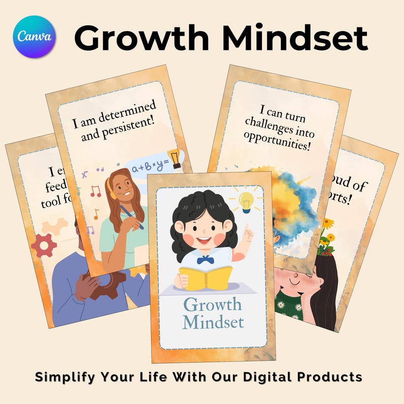 Mindfulness Cards, Growth Mindset Affirmation Cards, Confidence ...