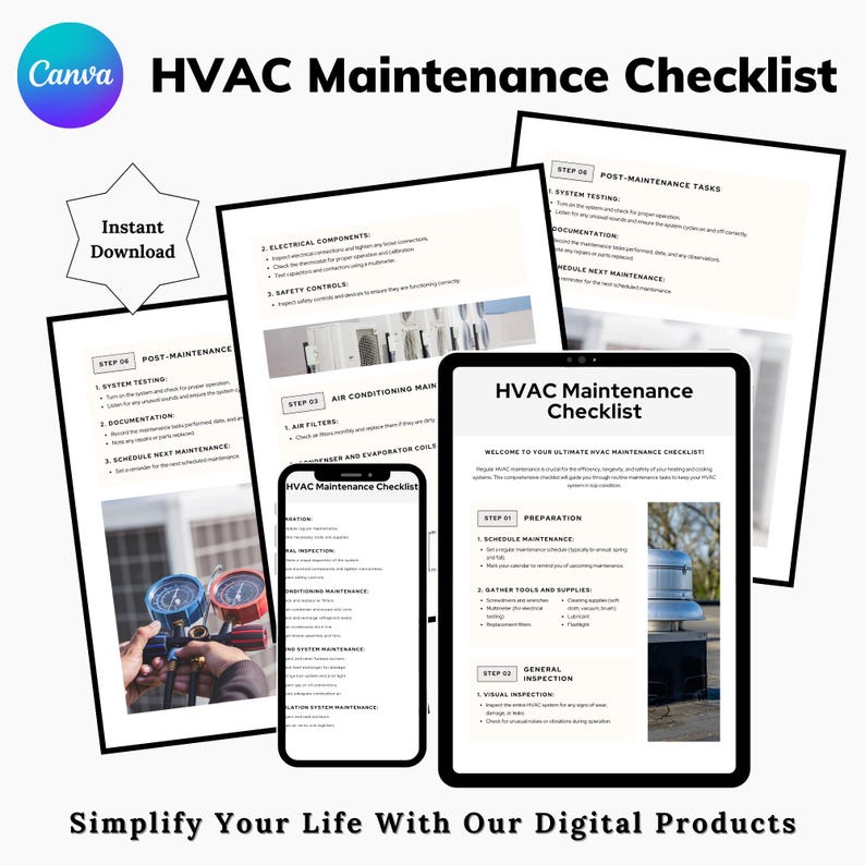 HVAC Maintenance Checklist, Ventilation System Maintenance List, Home ...
