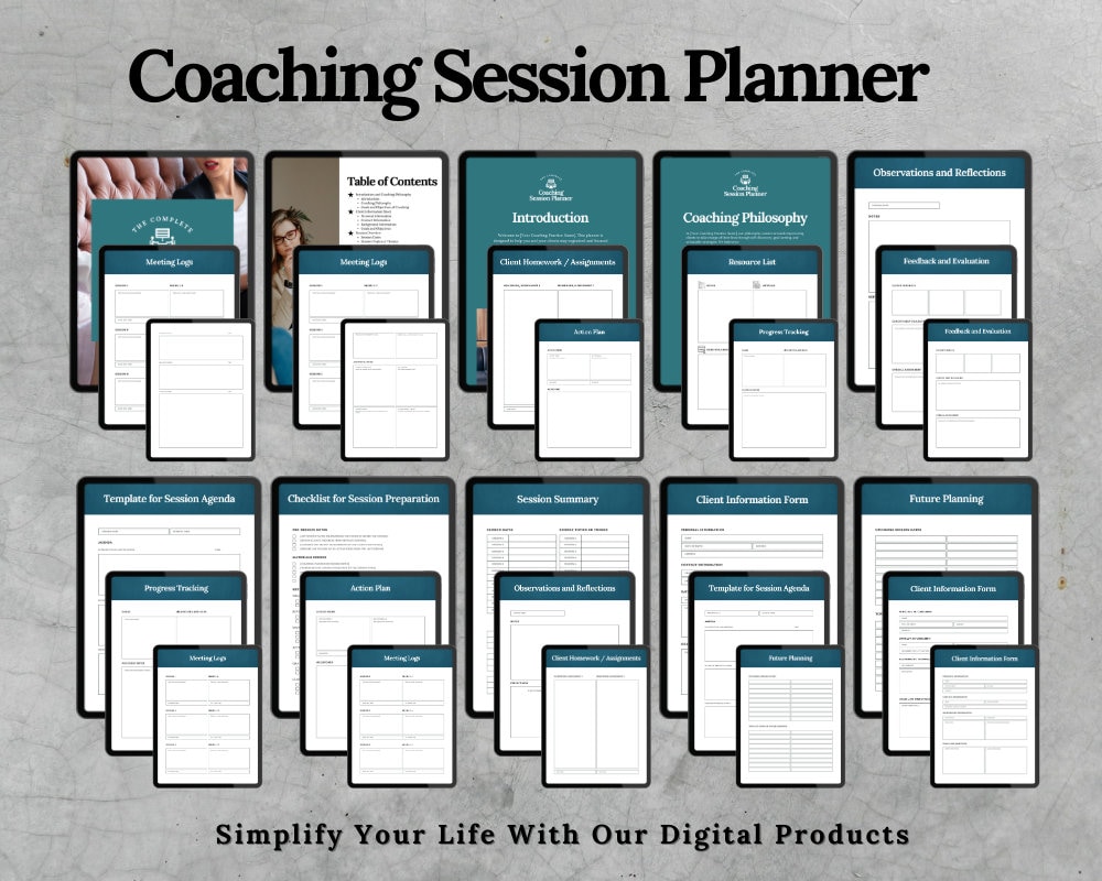 Coaching Session Planner, Session Notes Coaching Templates, Client ...