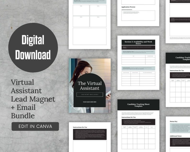 Virtual Assistant Lead Magnet Template, Email Bundle Docs File, Email ...