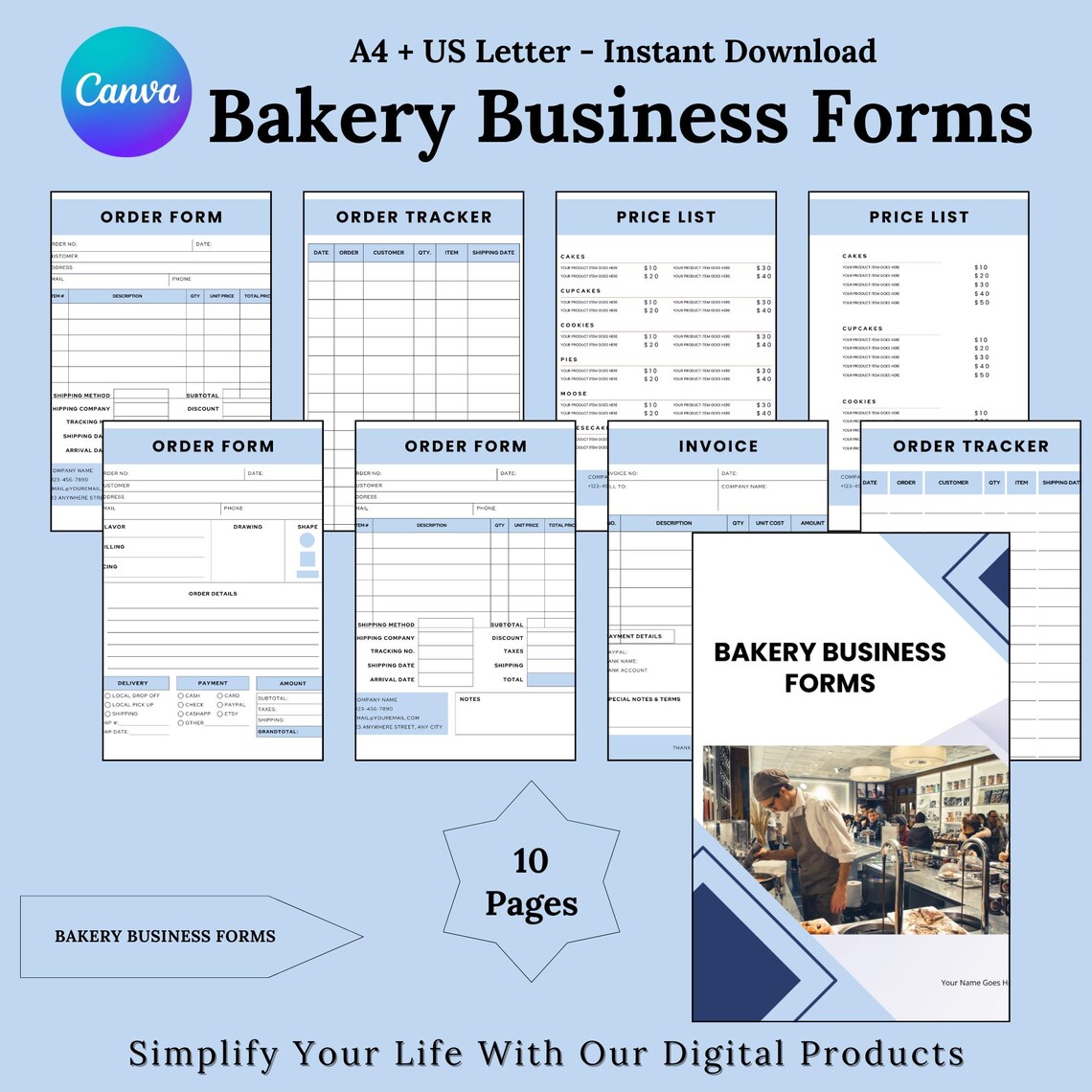 Bakery Business Forms, Bakery Order Forms, Custom Order Form Template ...