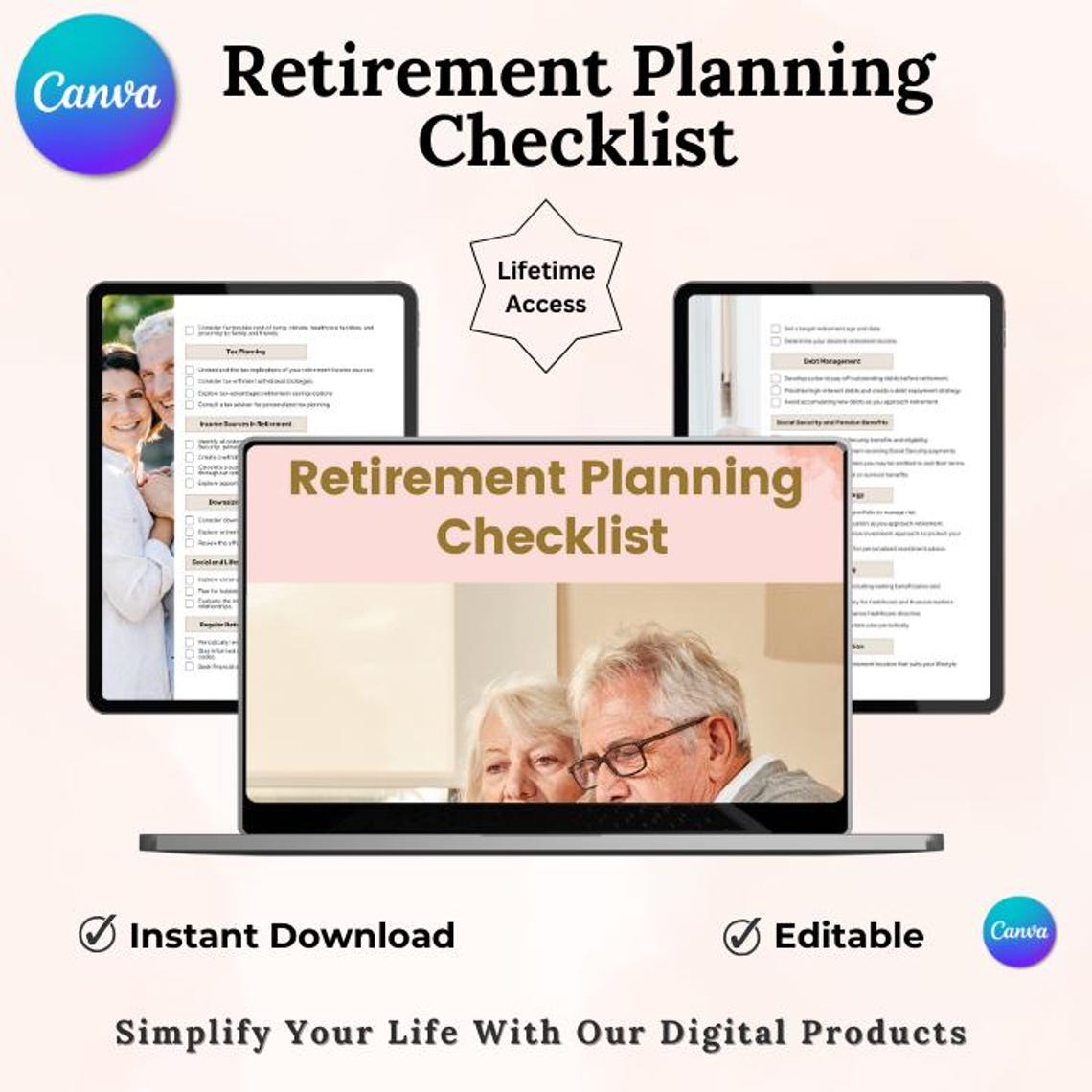 Retirement Planning Checklist, Retirement Plan Budget Tracker, Estate ...