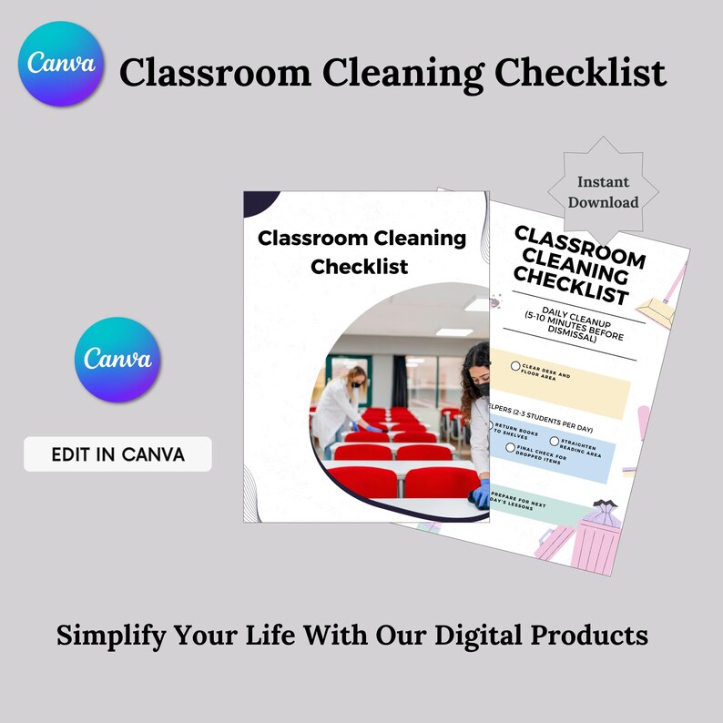 Cleaning Checklist, Classroom Cleaning Checklist, Classroom Decor ...
